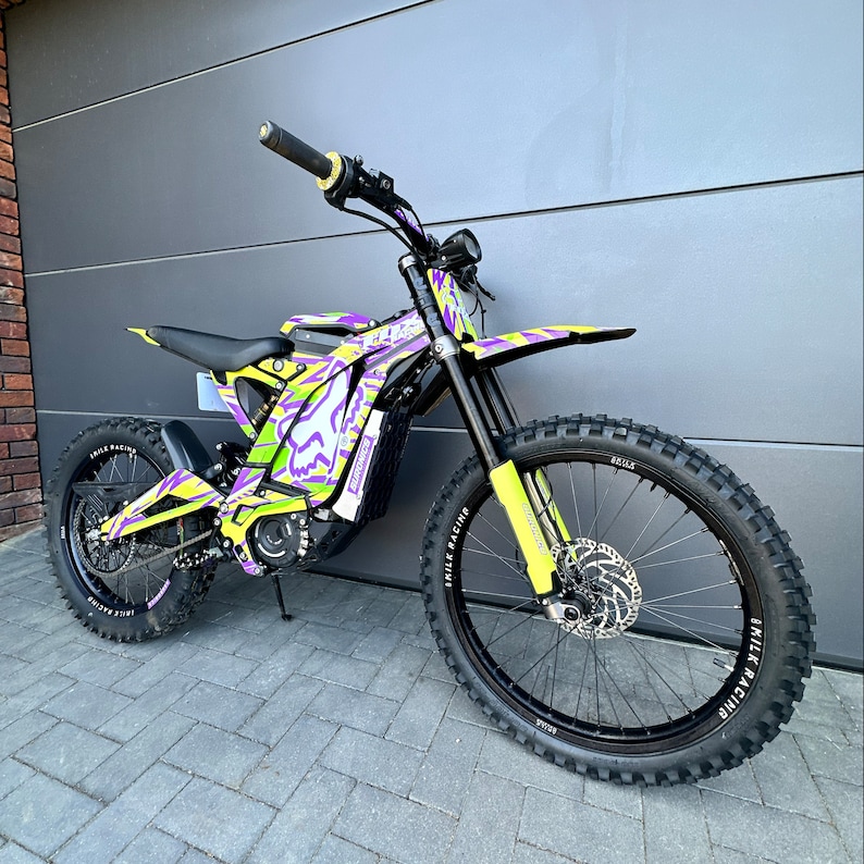 Sur-ron Light Bee X Graphics Kit FOX WILD Purple & Green Graphics Kit ...