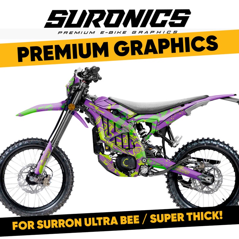 Surron Ultra Bee Graphics - Suronics FOX Speed Rider Purple Green ...