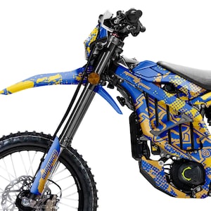 Surron Ultra Bee Graphics Suronics FOX Speed Rider Blue Gold Yellow ...