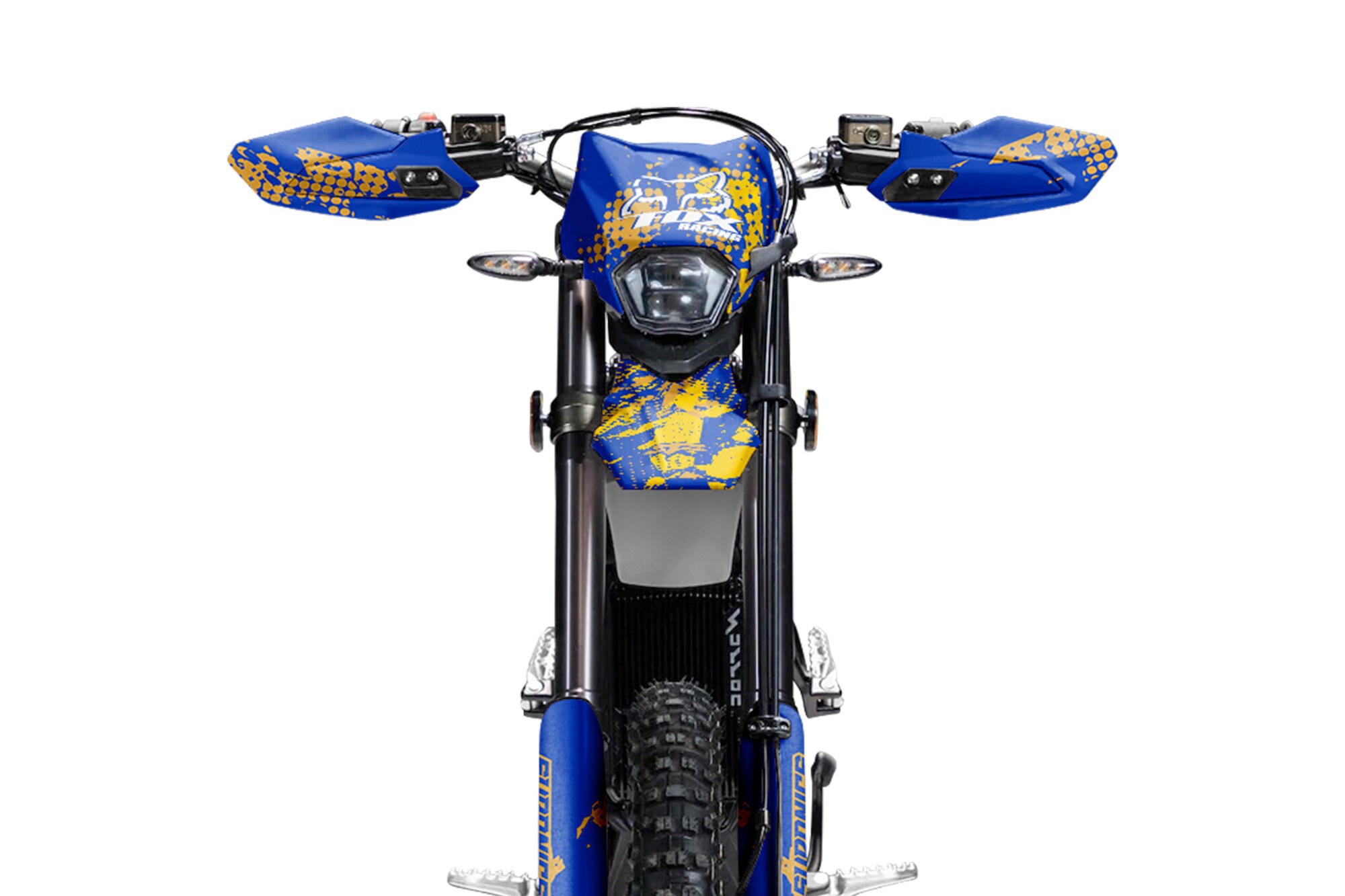 Surron Ultra Bee Graphics - Suronics FOX Speed Rider Blue Gold Yellow ...