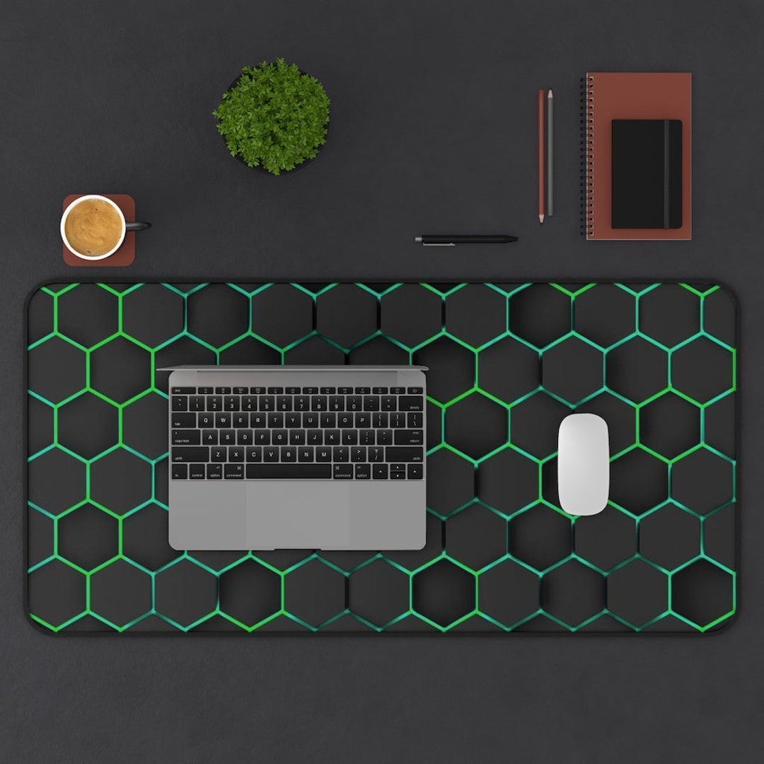 Green Glowing Honeycombs, Desk Mat - Etsy