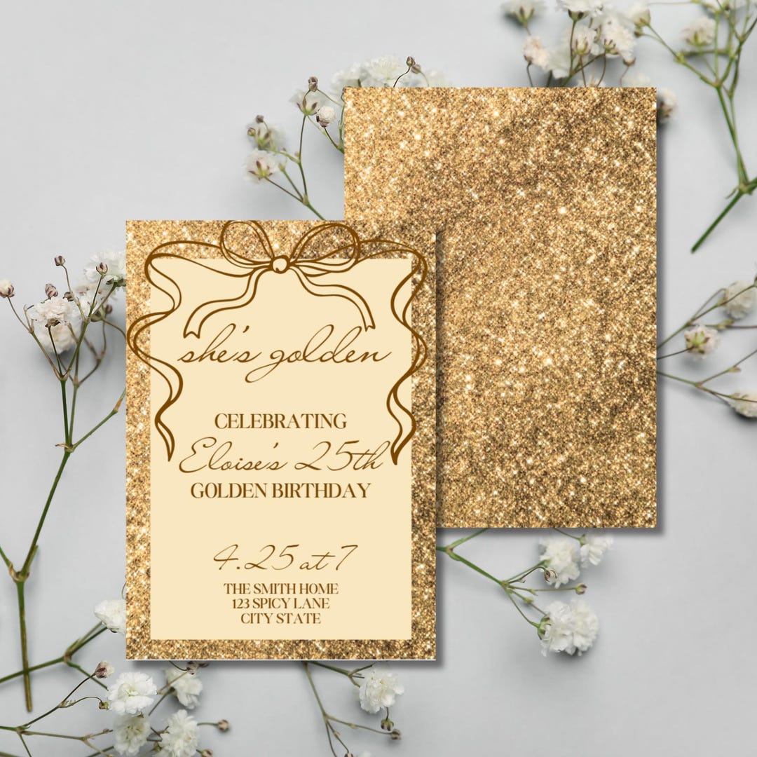 Golden Birthday, 24 Carat, Invitation: Glitz and Glam Email Template ...