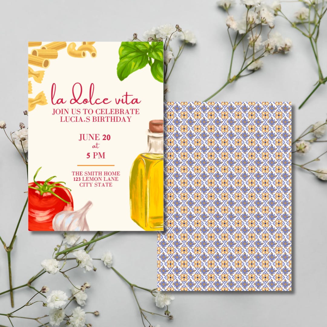 La Dolce Vita, That’s Amore, Italian Birthday Invitation: Email ...