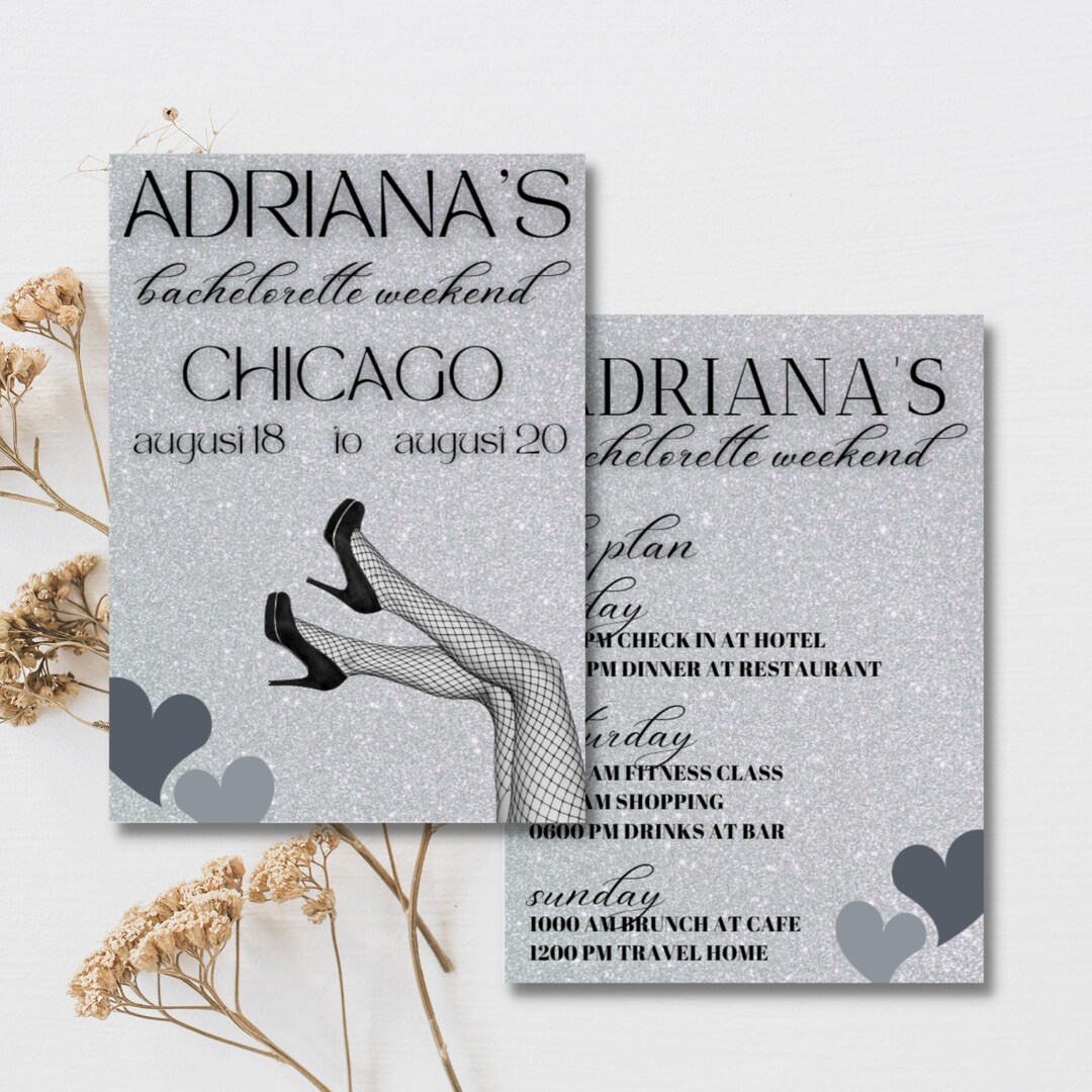 Mob Wife Theme | Black and White Bachelorette Invite/email & Itinerary ...