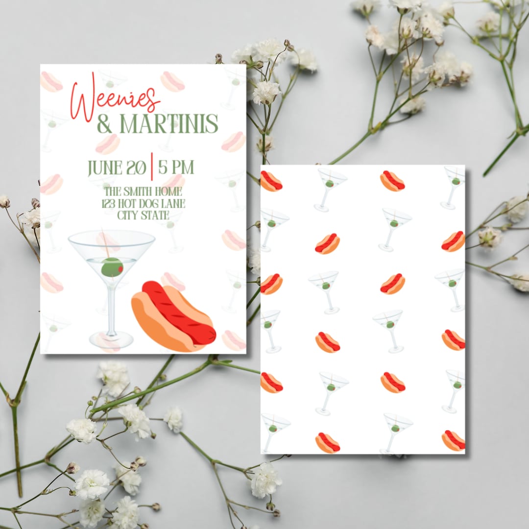 Weenies and Martinis |don't Be a Weenie Have a Martini| Birthday ...