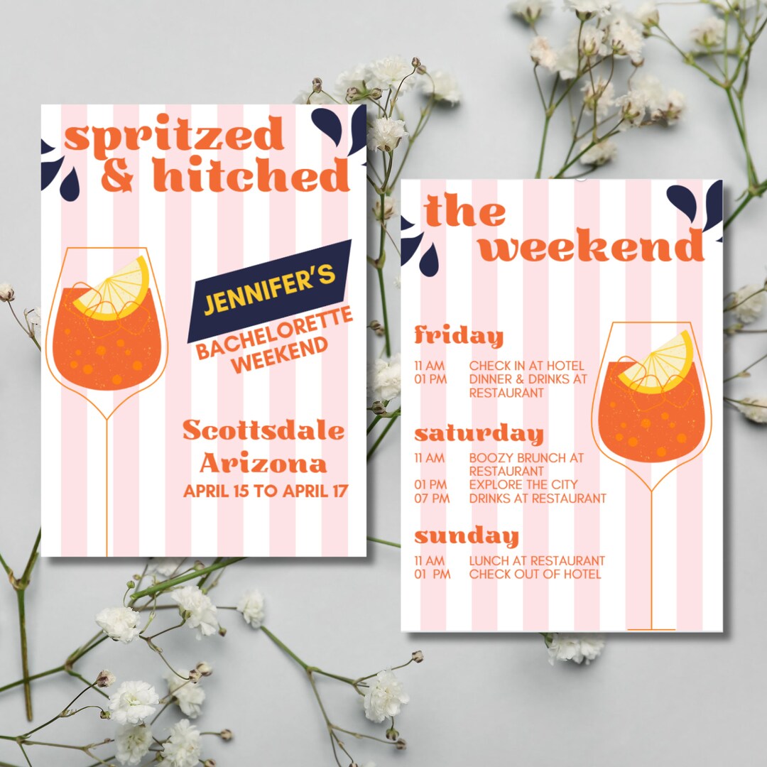 Spritzed and Hitched | Feeling Spritzy Bachelorette Invitation/email ...