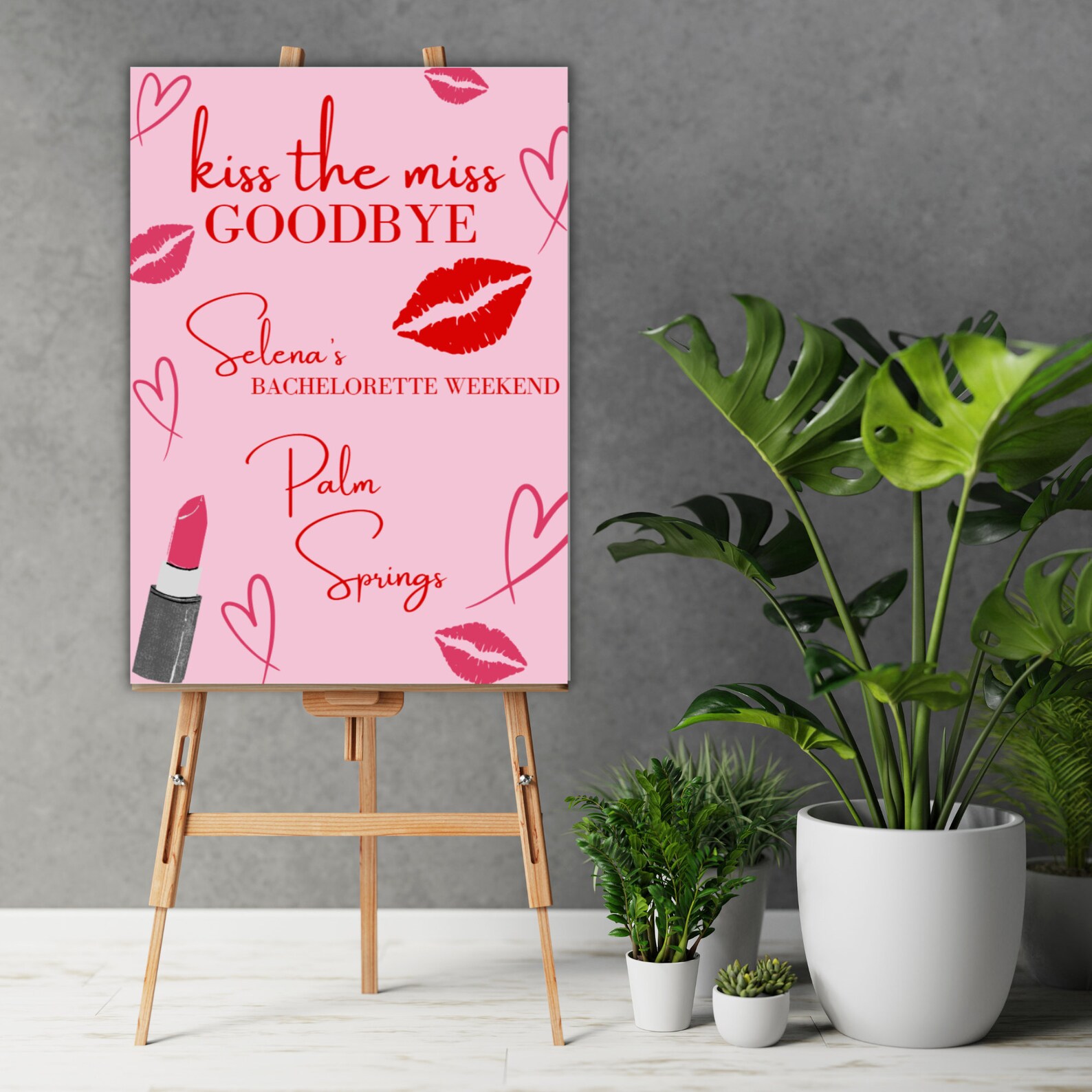 Kiss the Miss Goodbye Goodbye Miss, Hello Mrs. Bachelorette Invitation ...