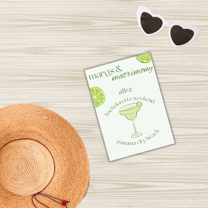 Margs and Matrimony Bachelorette Invitation & Itinerary/email Template ...