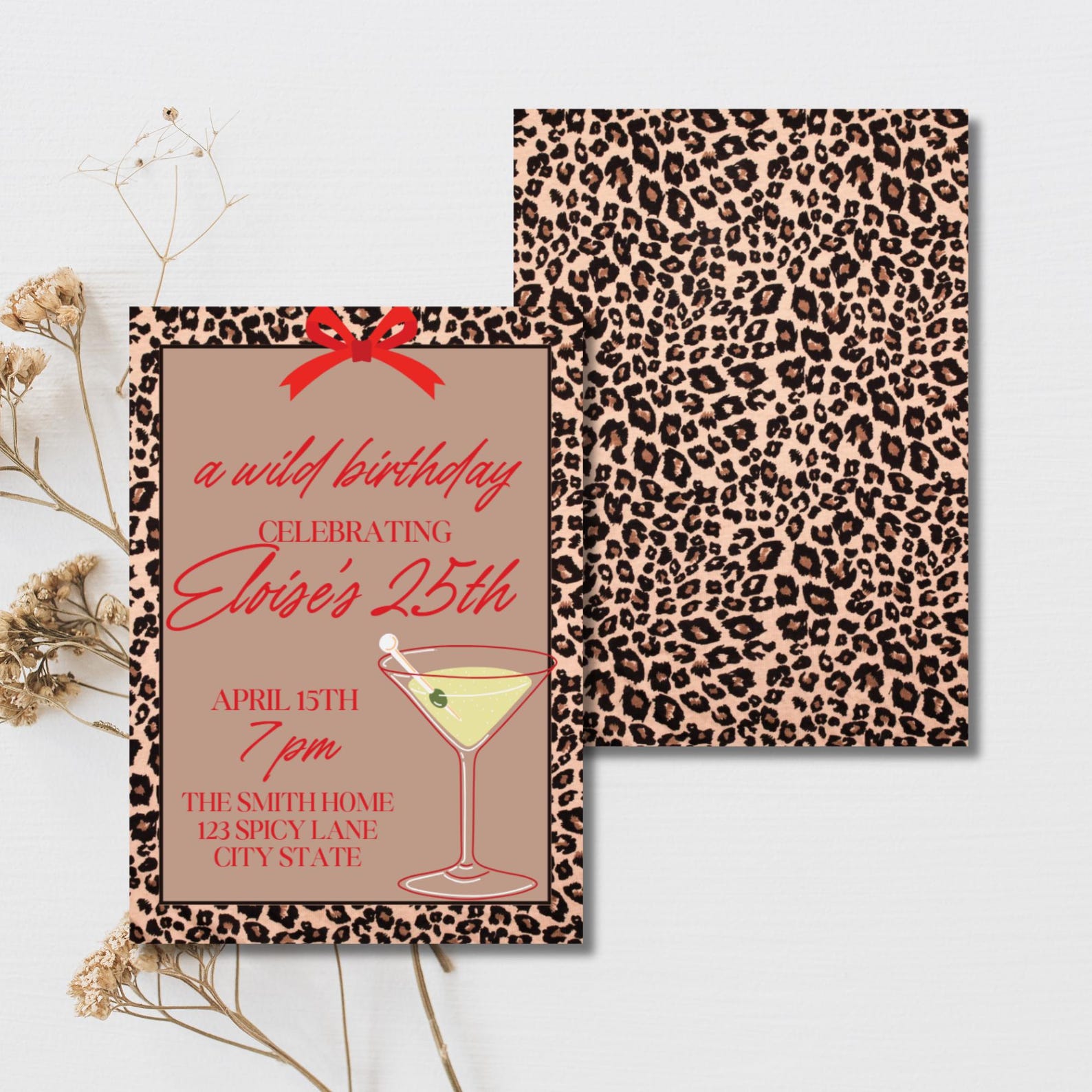 Cheetah Print Birthday Party Invitation: Wild Animal Theme (email ...