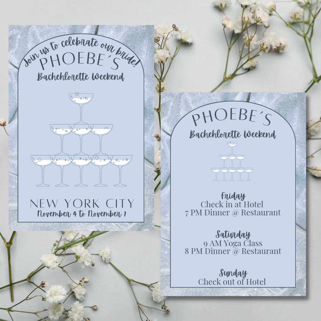 Glitz and Glam Bachelorette Bash Invitation/email & Itinerary Template ...