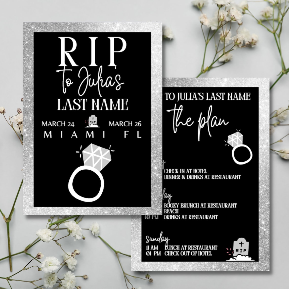 RIP to Her Last Name RIP to the Single Life Bachelorette - Etsy