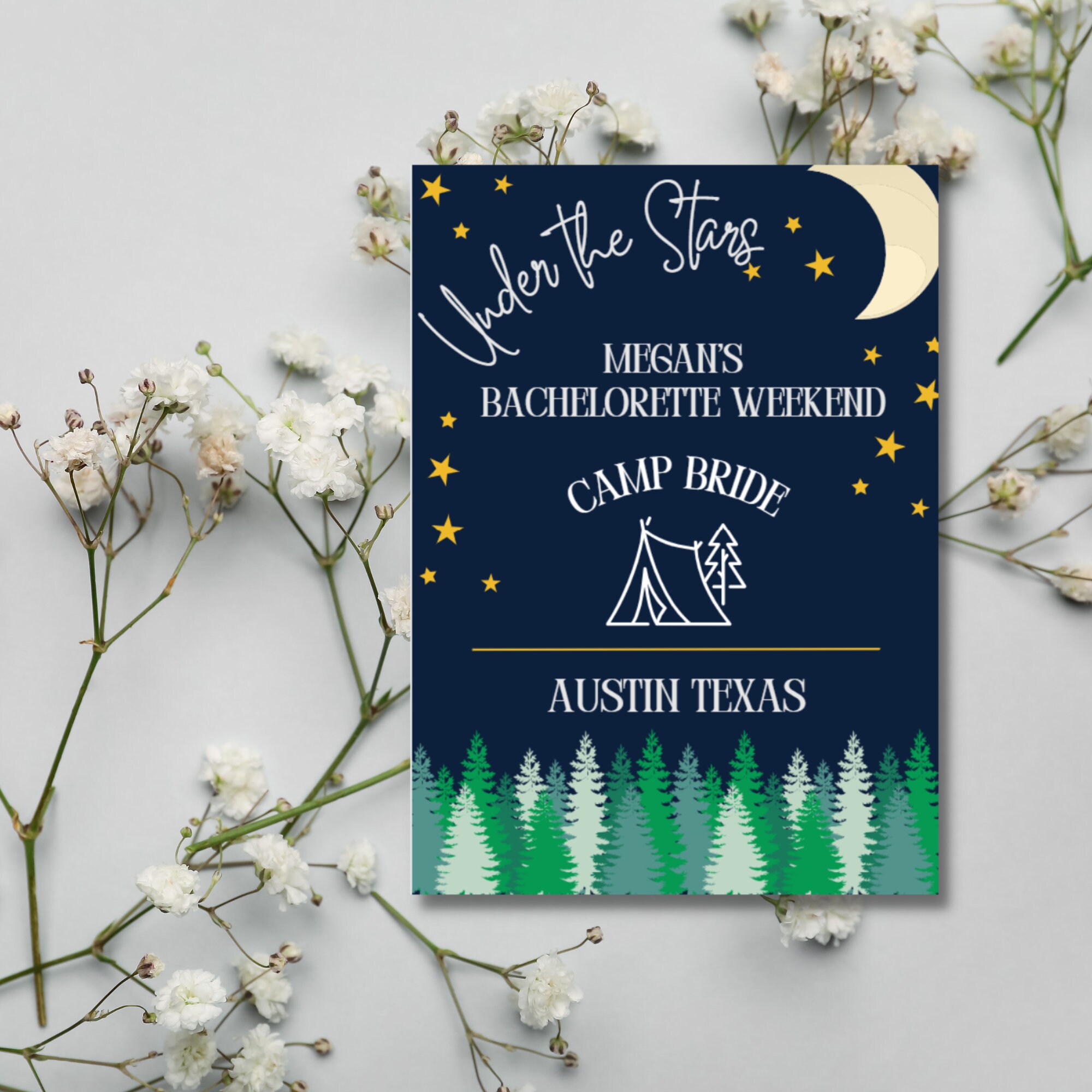 Camp Bride Camping Outdoor Bachelorette, Invitation & Itinerary/email ...