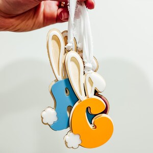 Personalized Bunny Ears Letters Easter Basket Tags | A-Z Bunny Alphabet ...