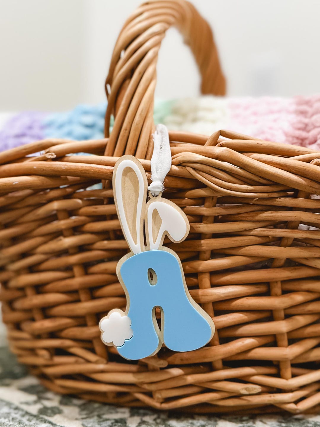 Personalized Bunny Ears Letters Easter Basket Tags | A-Z Bunny Alphabet ...