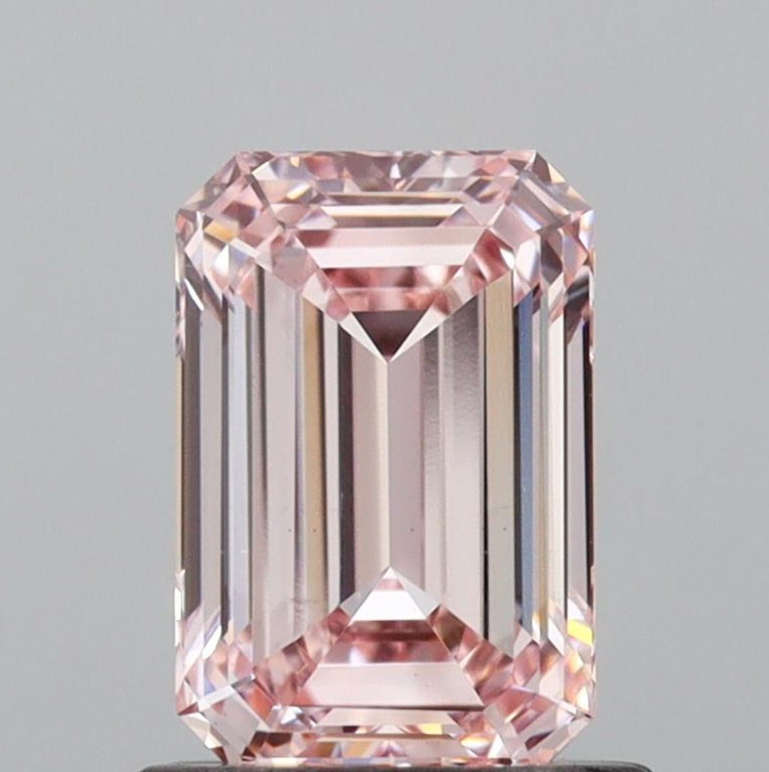 Buy Light Pink Emerald Cut Lab Grown Diamond for Engagement Ring Online ...