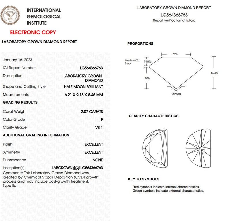 Buy Lab Created Half Moon Cut Diamond Pendant Online in India - Etsy