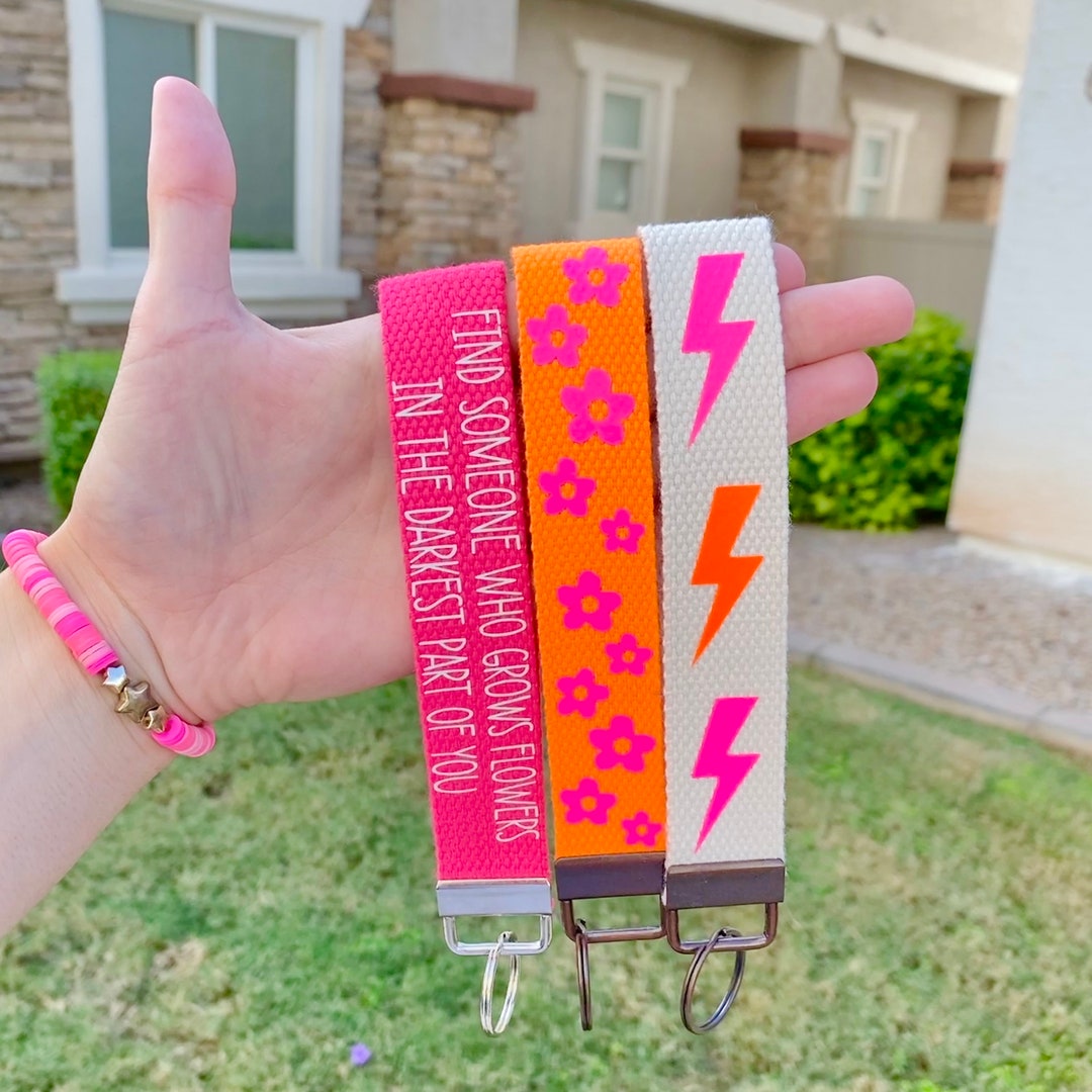 Preppy Keychain Wristlet / Custom Keychain Wristlet / Personalized ...