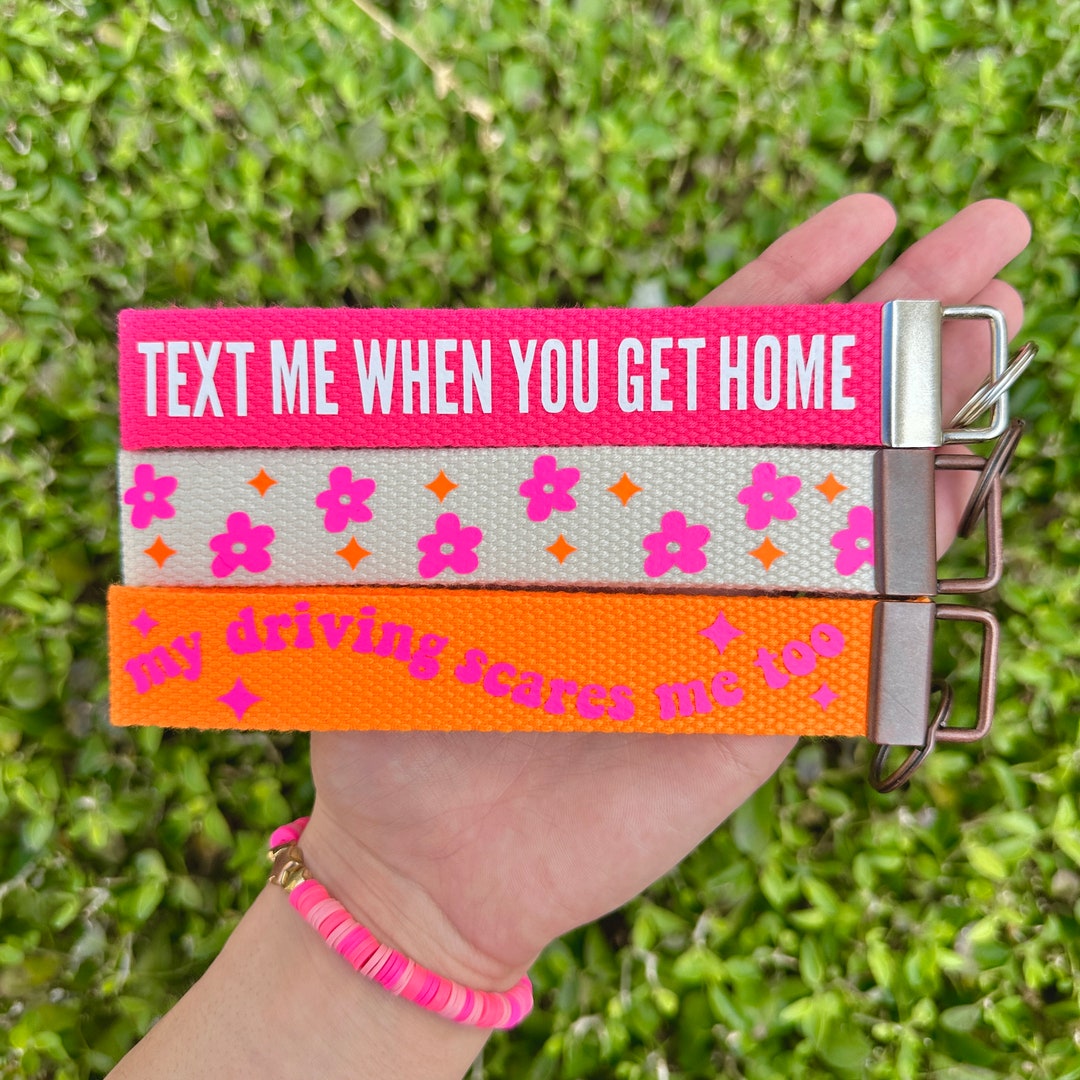 Preppy Keychain Wristlet / Dorm Keychain Wristlet / Text Me When You ...