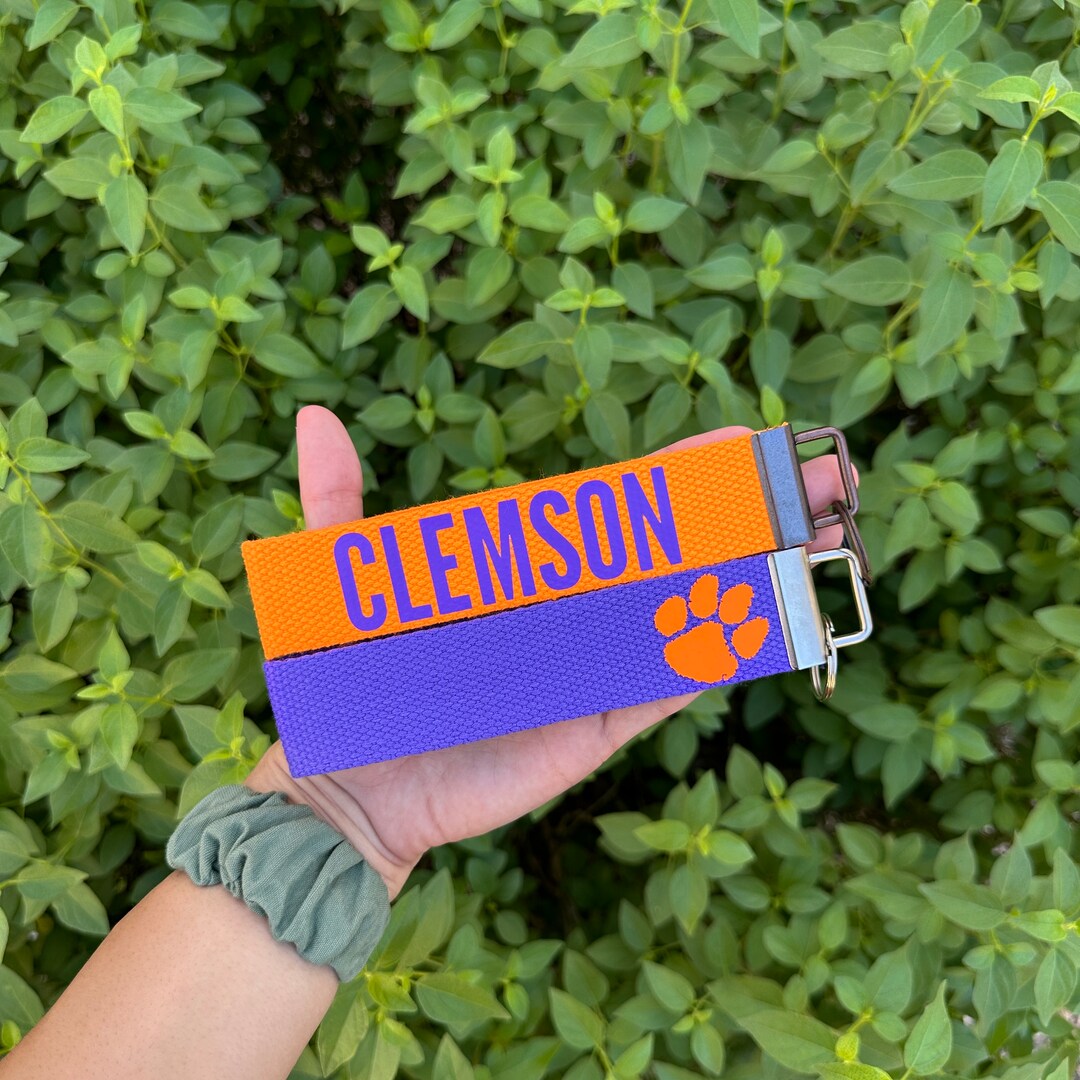 Clemson University Custom Keychain Wristlet / Custom College Keychain ...