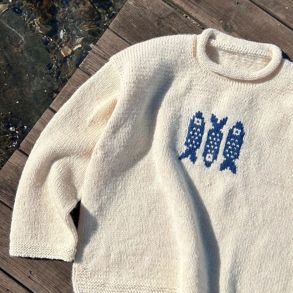 Fish Knitted Sweater - Etsy