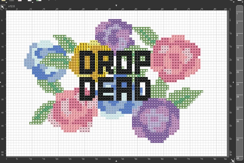 Drop Dead Floral Cross Stitch Pattern - Etsy