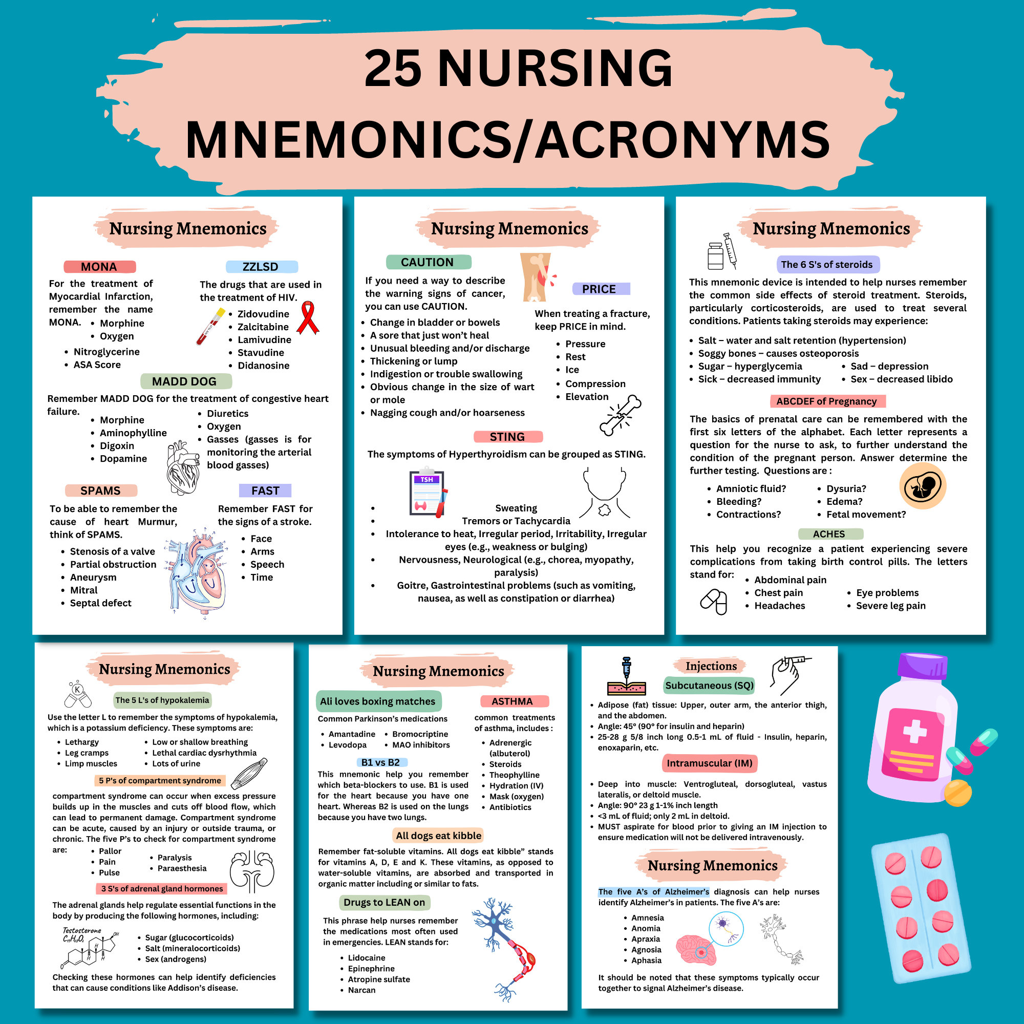 Nclex-rn, Nurse Study Notes NCLEX Review Nclex Bundle Nursing Mnemonics ... Nclex-rn, Nurse Study Notes NCLEX Review Nclex Bundle Nursing Mnemonics ...