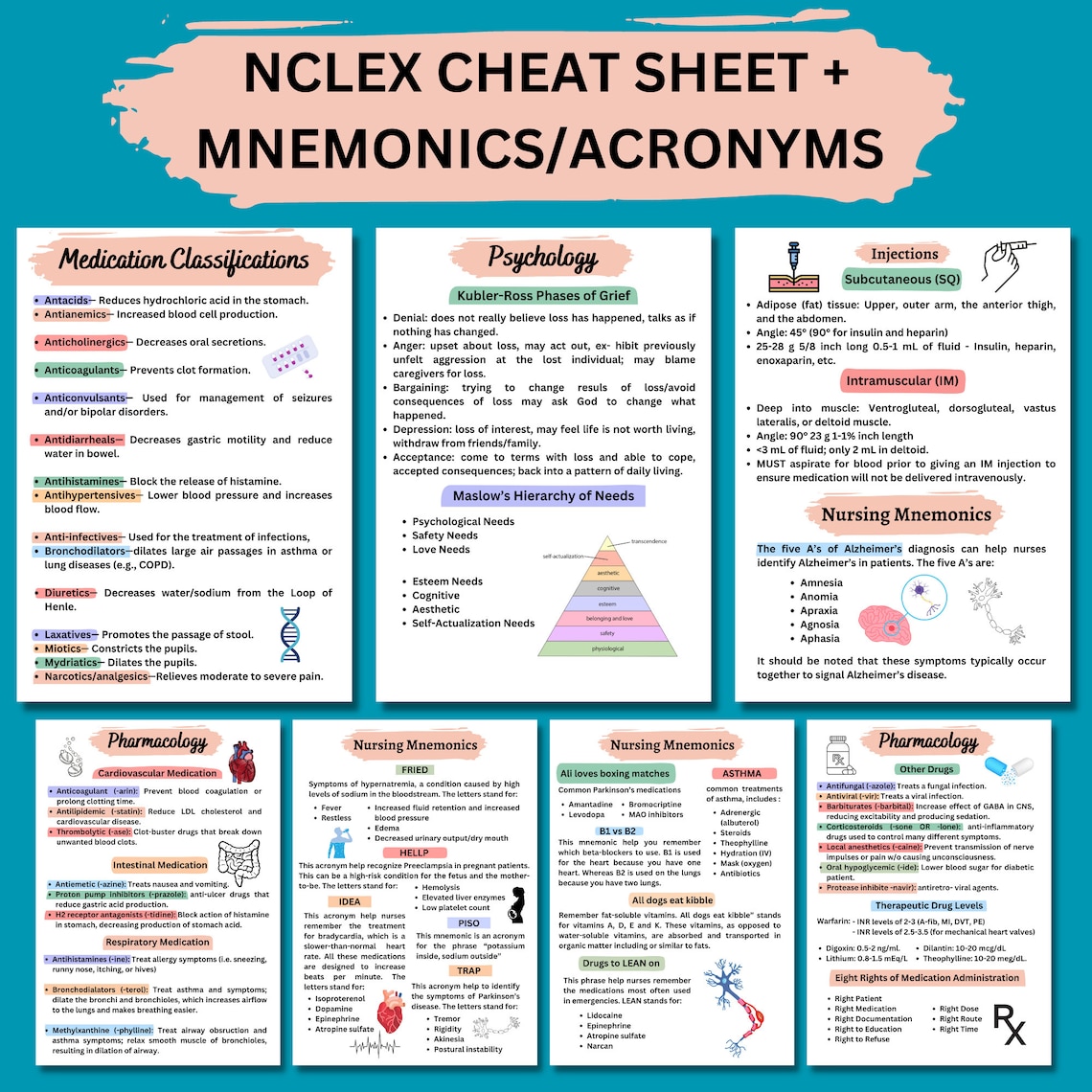 Nclex-rn, Nurse Study Notes NCLEX Review Nclex Bundle Nursing Mnemonics ... Nclex-rn, Nurse Study Notes NCLEX Review Nclex Bundle Nursing Mnemonics ...