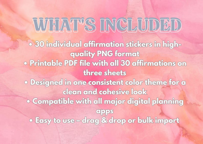 30 Affirmation Digital Stickers | PNG + Printable PDF | Goodnotes ...