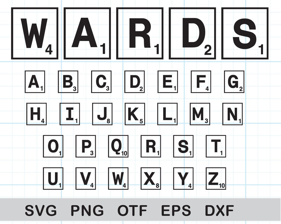 Scrabble Tile SVG Scrabble Letters With Border Scrabble - Etsy