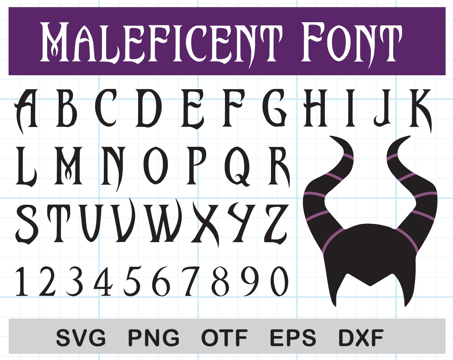 Maleficent Font DIY Letter Svg Png Dxf Eps Instant Download - Etsy India