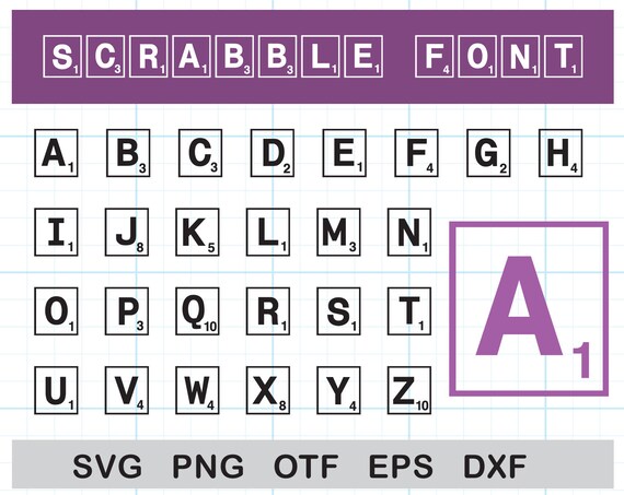 Scrabble Tile SVG Scrabble Letters With Border Scrabble | Etsy