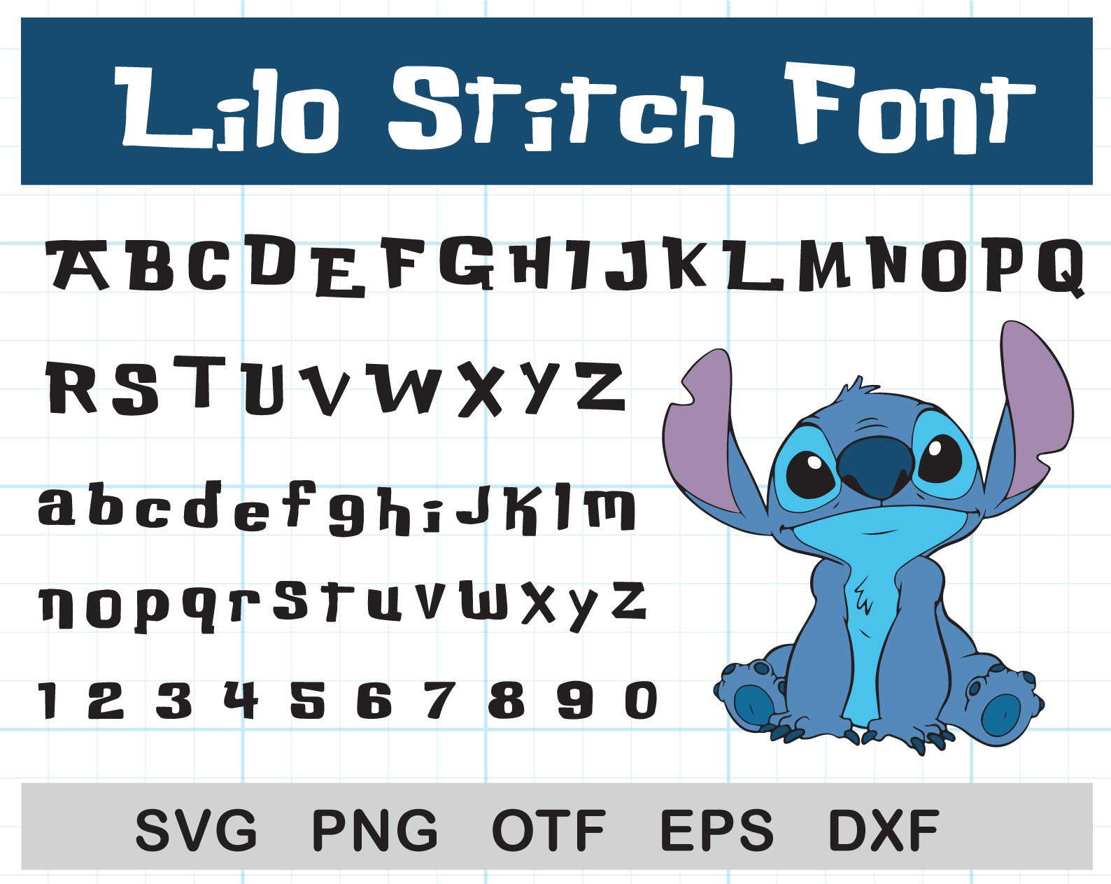 Stitch Font Letras imprimibles Clipart svg png dxf pdf eps - Etsy España