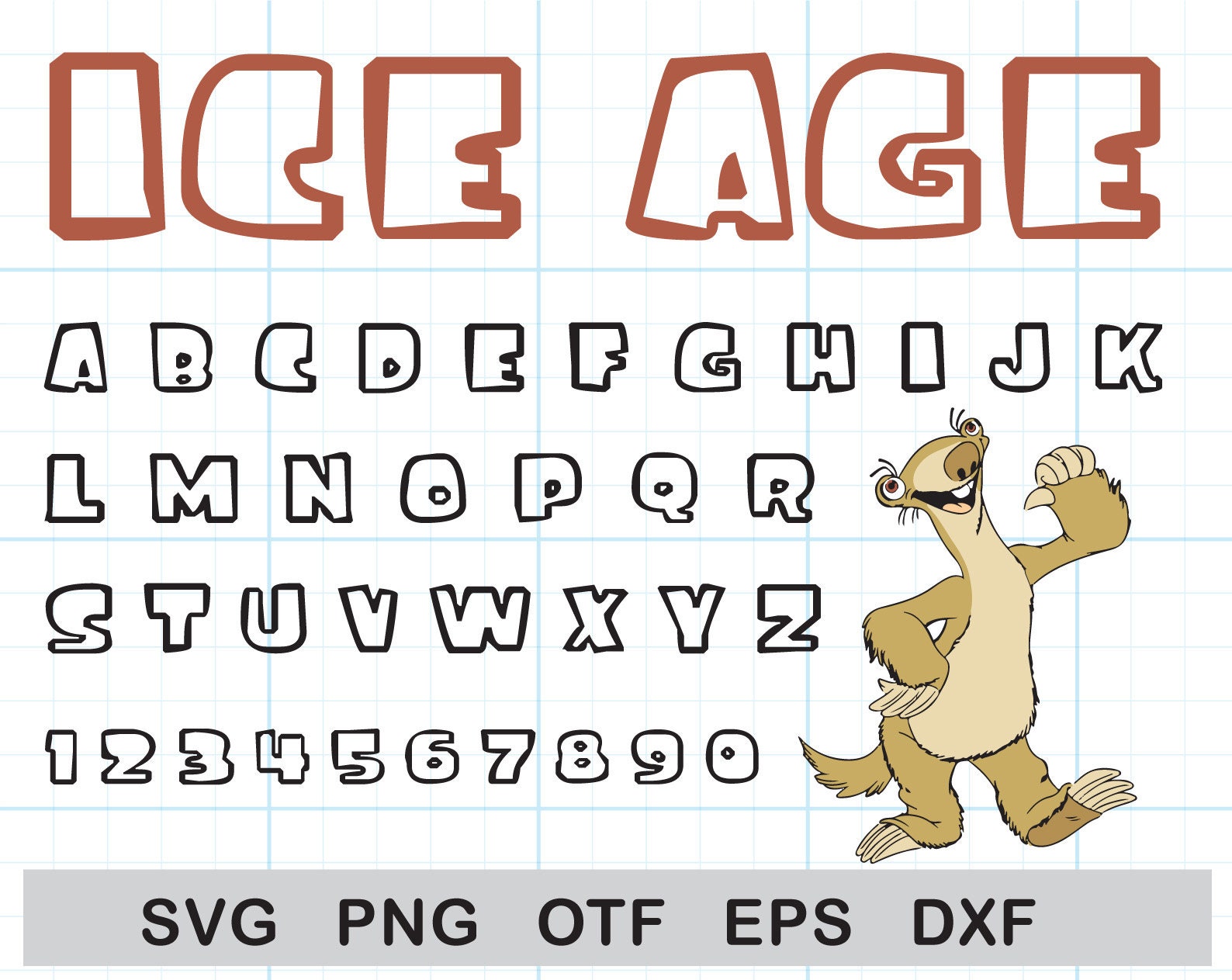 Ice Font Printable Letters Clipart Svg Png Dxf Pdf Eps Instant - Etsy UK