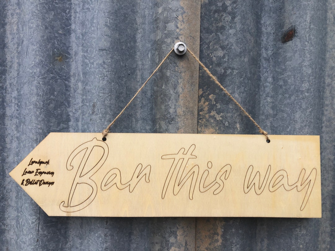 Bar This Way Hanging Bar Sign - Etsy