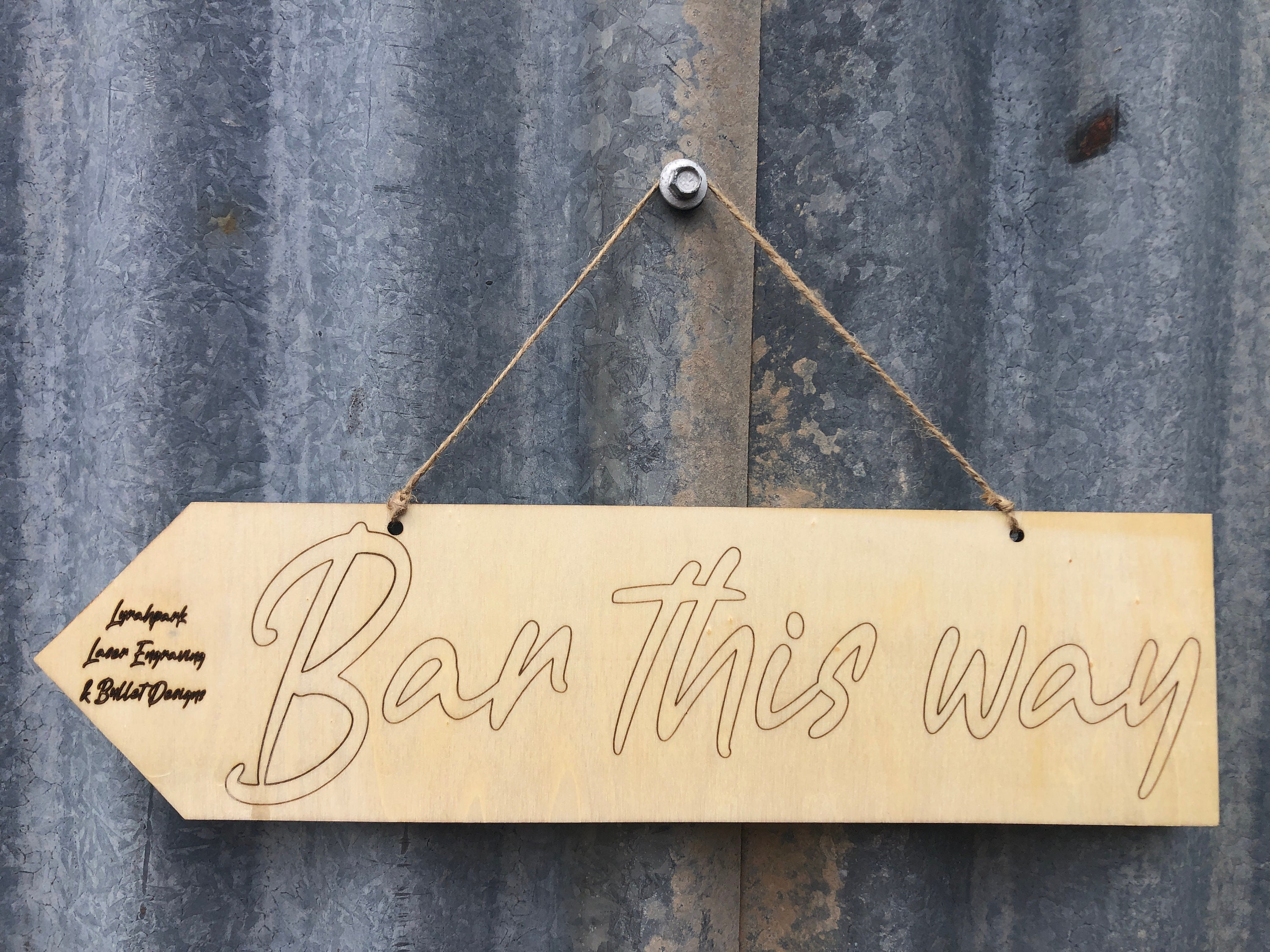 Bar This Way Hanging Bar Sign - Etsy