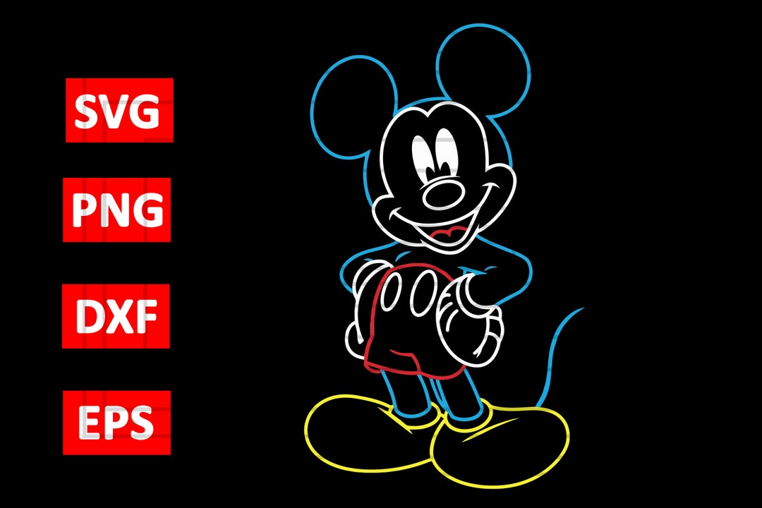 Mickey Line SVG Shirts Cartoon PNG Cartoon Clipart Layered - Etsy