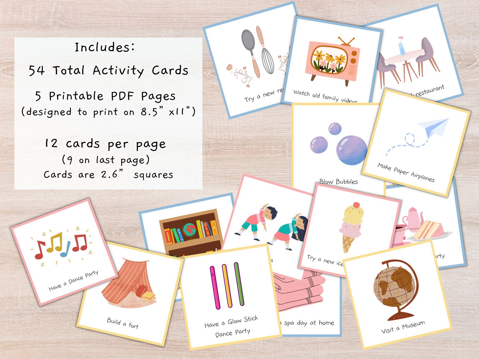 Printable Indoor Activity Cards | Kids Inside Activities | Bad Weather ...