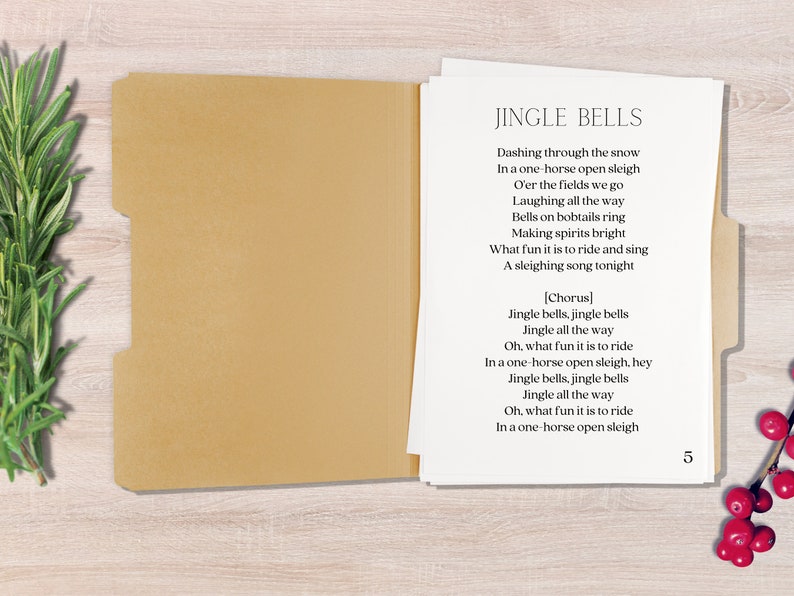 Digital Printable Christmas Caroling Booklet, Christmas Songs With ...