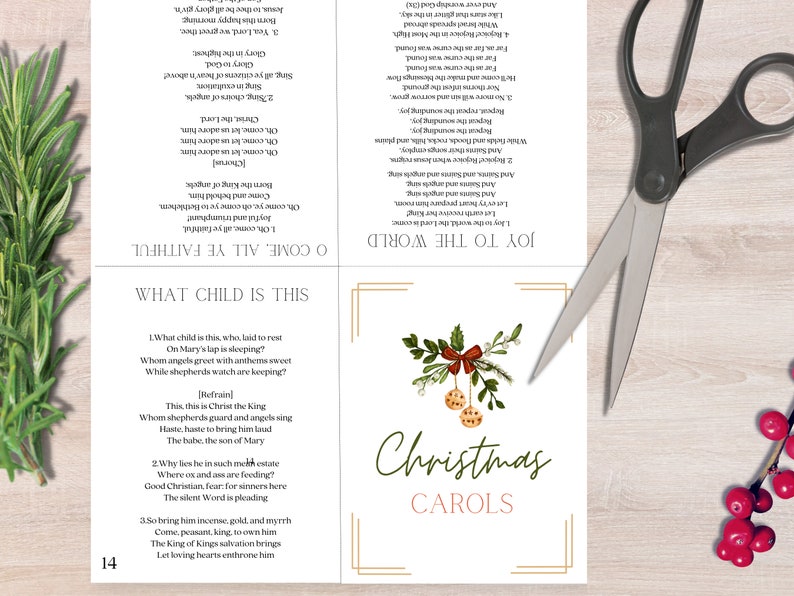 Digital Printable Christmas Caroling Booklet, Christmas Songs With ...