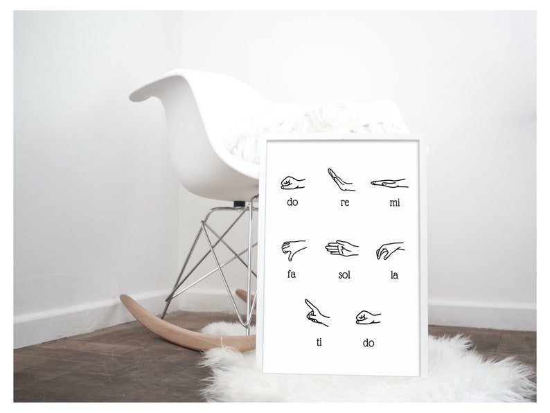 Do Re Mi Hand Sign Poster | Solfege Signs Printable | Do Re Mi Wall Art ...