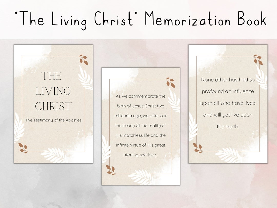 The Living Christ Memorization Book, the Living Christ Gift for Relief ...