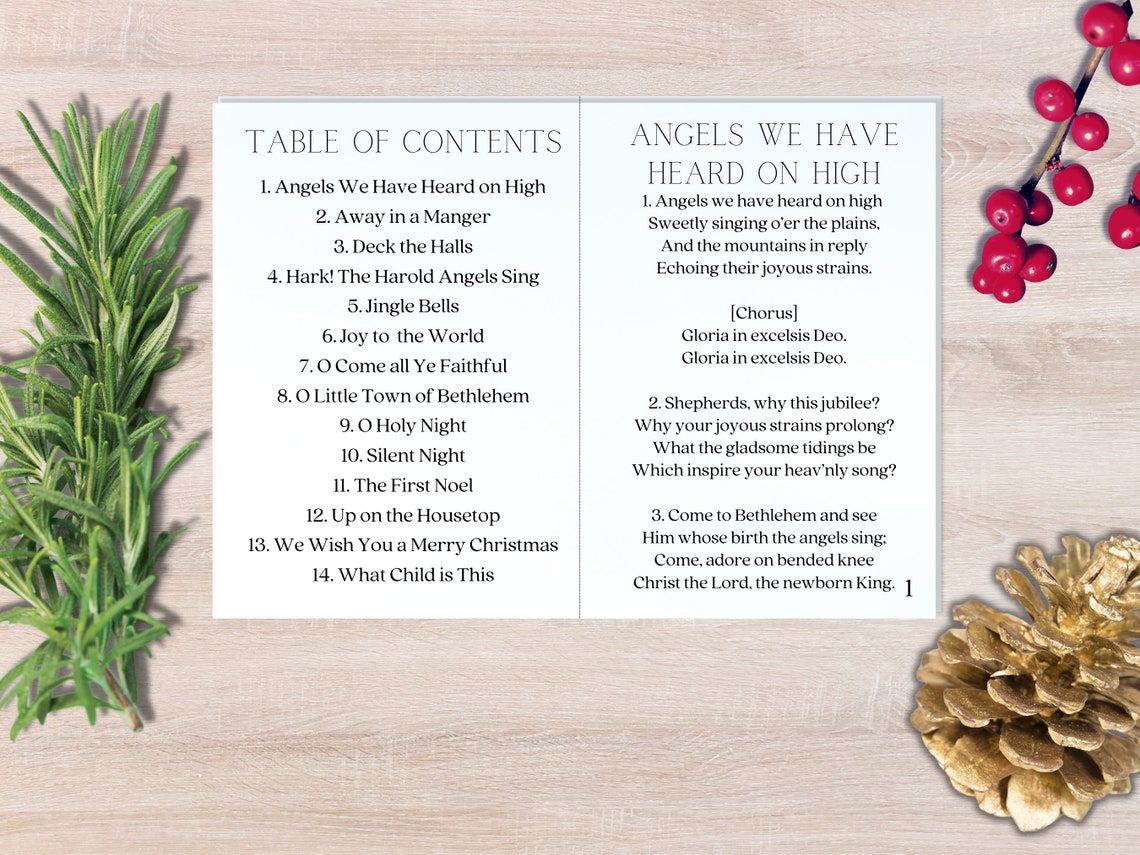 Digital Printable Christmas Caroling Booklet, Christmas Songs With ...