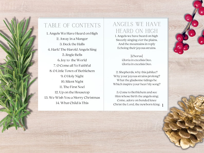 Digital Printable Christmas Caroling Booklet, Christmas Songs With ...