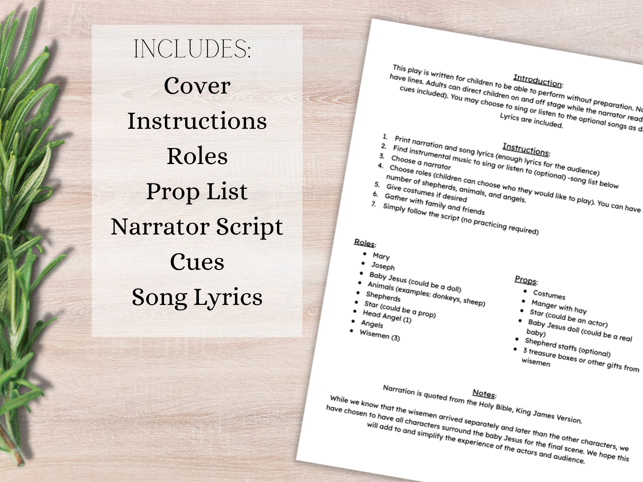 Christmas Nativity Scene Narration | Digital | Nativity Skit ...