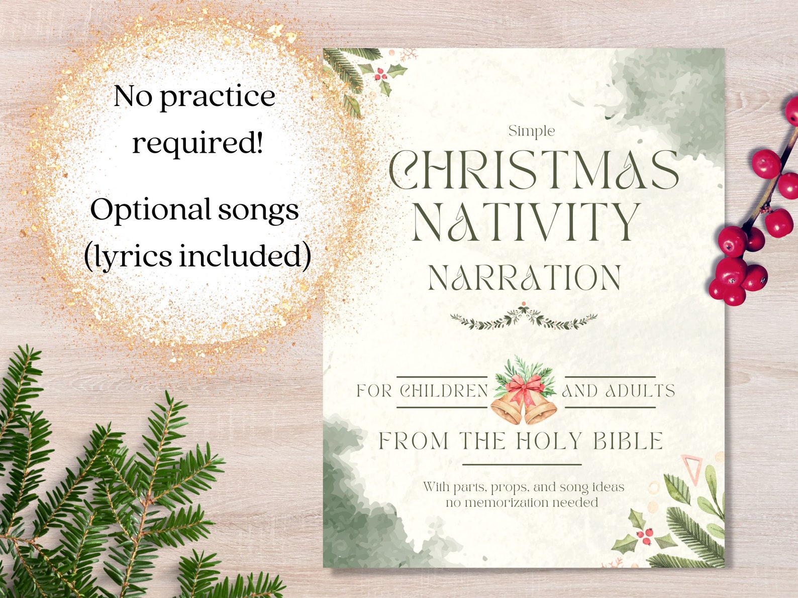 Christmas Nativity Scene Narration | Digital | Nativity Skit ...