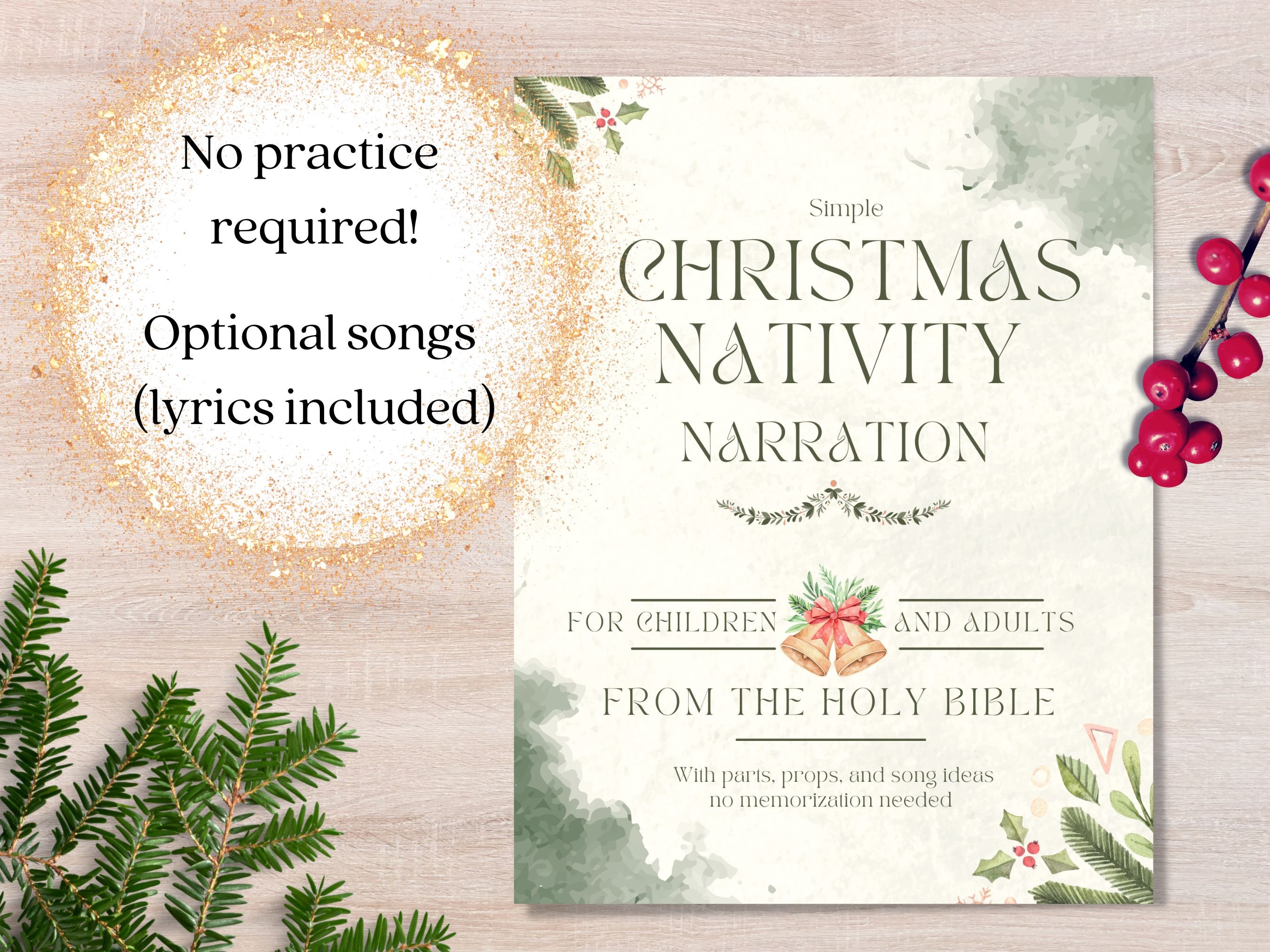 Christmas Nativity Scene Narration | Digital | Nativity Skit ...