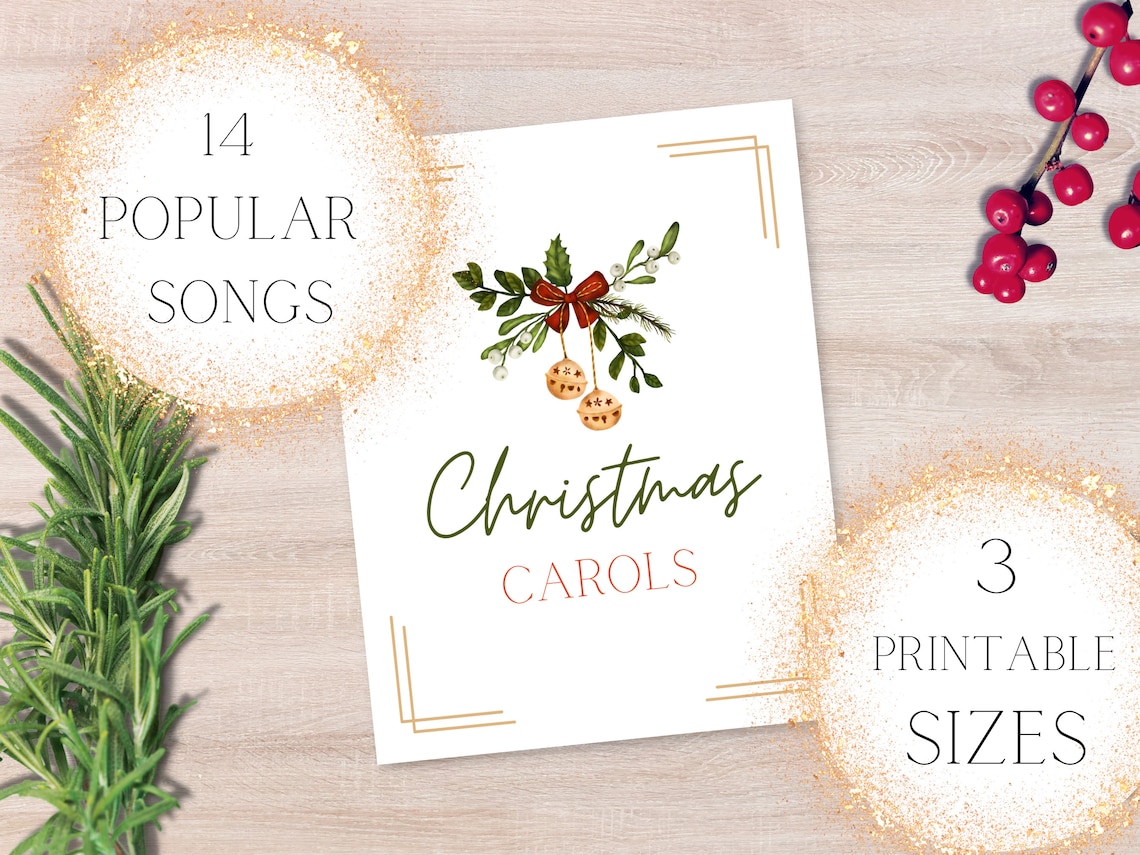 Digital Printable Christmas Caroling Booklet, Christmas Songs With ...