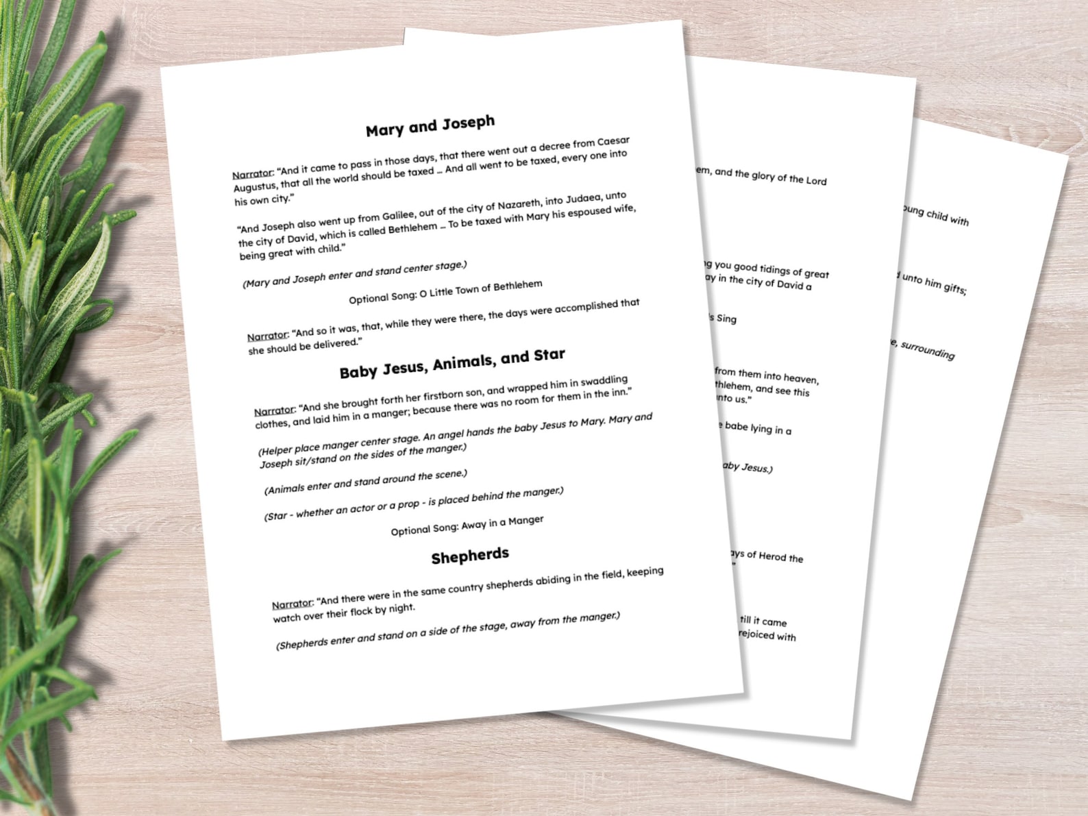 Christmas Nativity Scene Narration | Digital | Nativity Skit ...