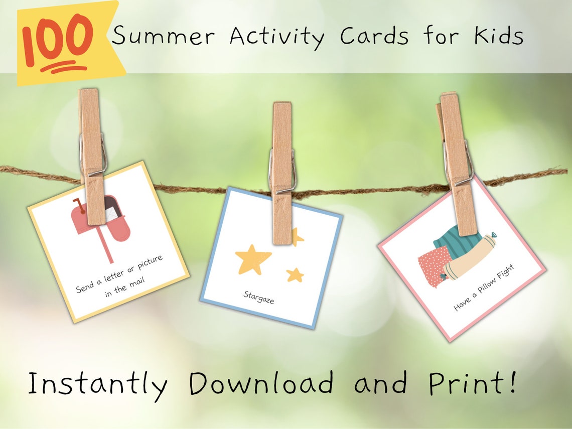 Printable Summer Countdown Cards | Kids Summer Activities | Summer ...