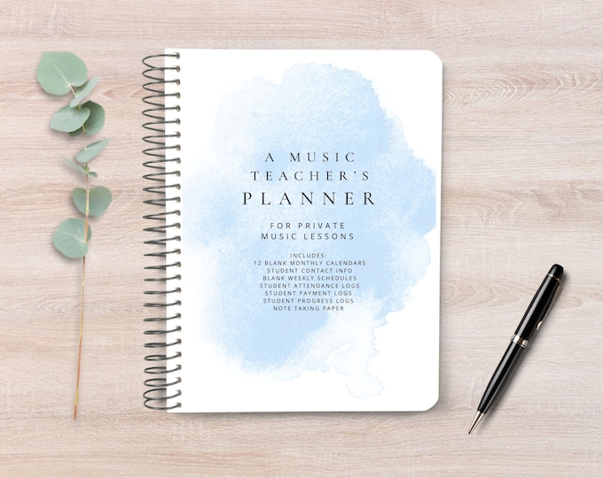 Music Teacher Planner Printable Musician Journal Piano Violin Guitar ...